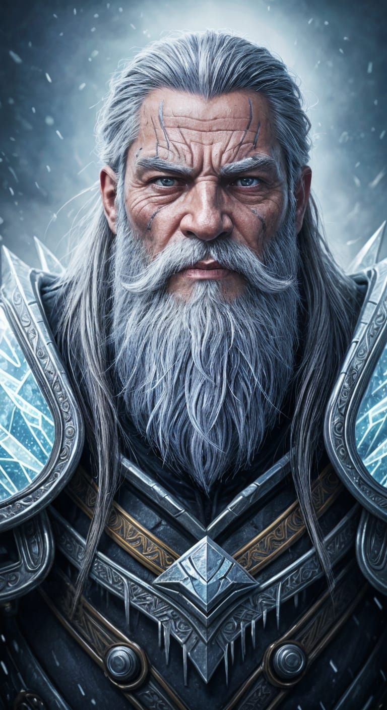 Venerable Frost Warrior in Triadic Armor - AI Art