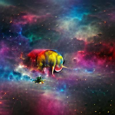 Elephant floating in space colourful - AI Generated Artwork - NightCafe ...