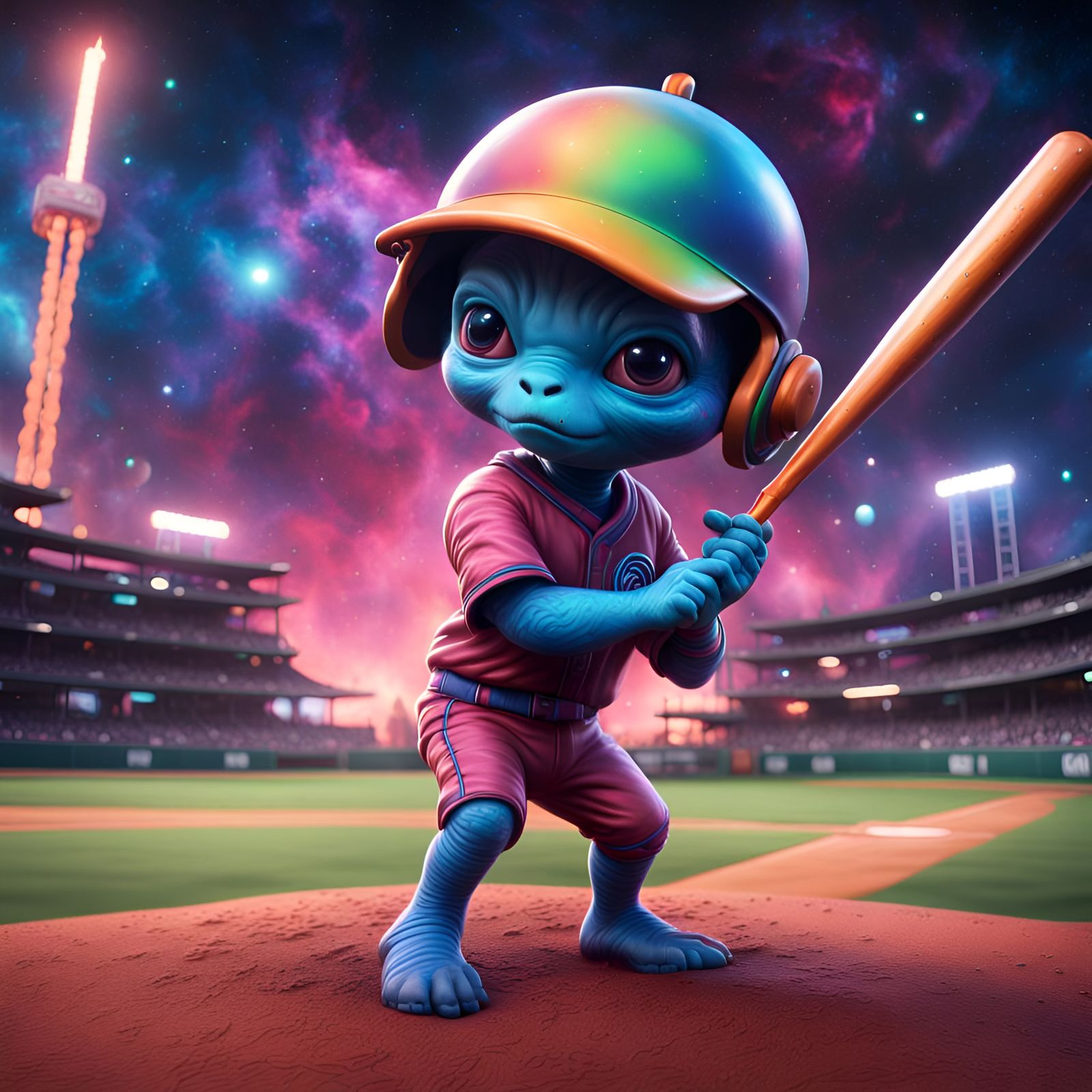 Intergalactic baseball game - AI Generated Artwork - NightCafe Creator