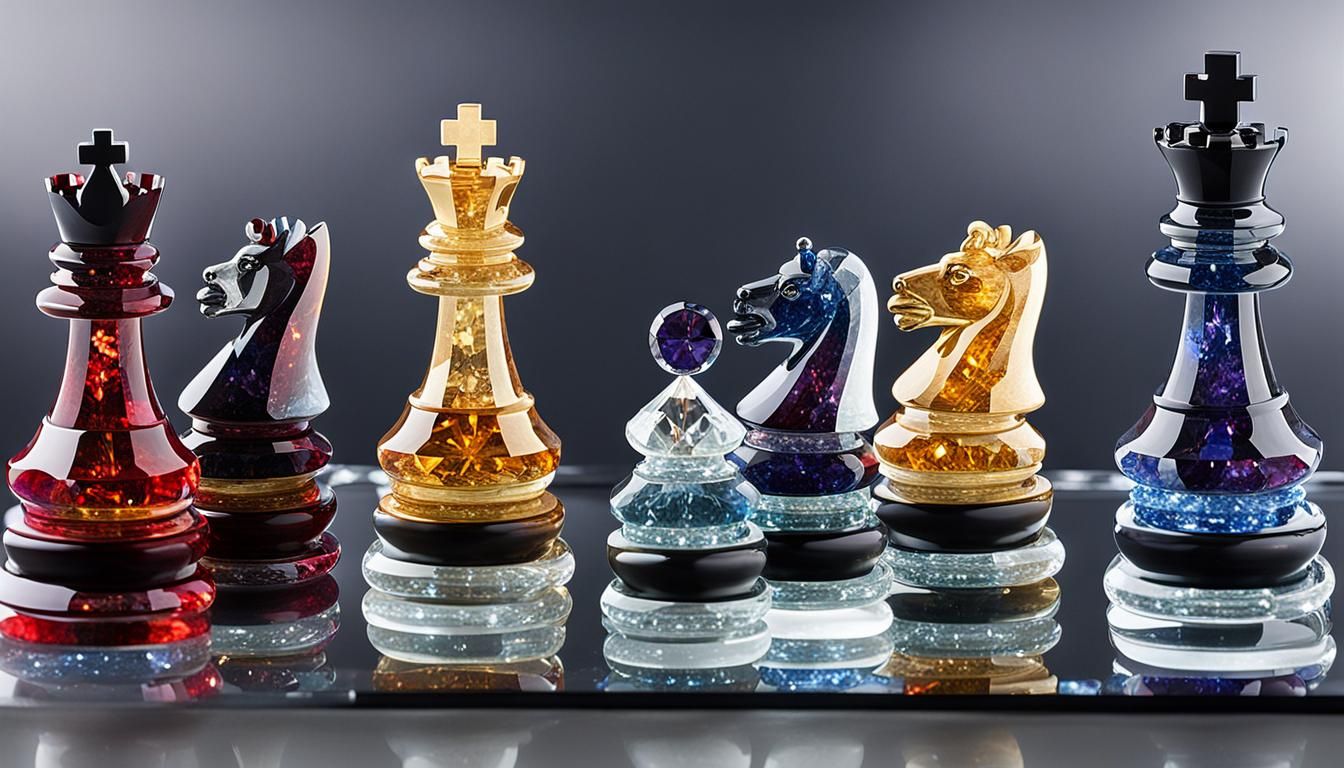 Three-tier chess board made of Swarovski crystal - AI Generated Artwork ...