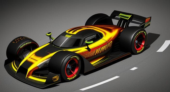 Vibrant Cartoon Turtle with Hemi Engine and Spinne... - AI Art