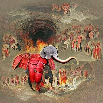 Elephant of hell - AI Generated Artwork - NightCafe Creator