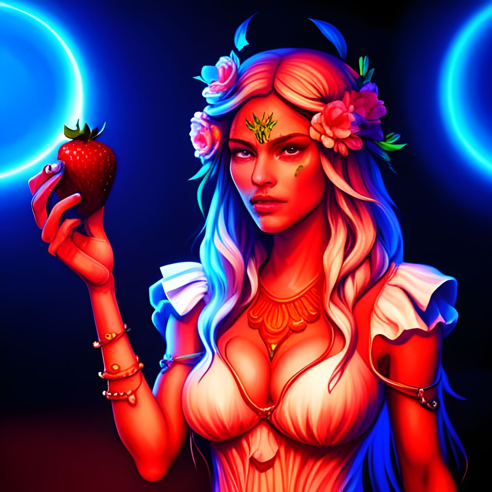 The beautiful strawberry goddess - AI Generated Artwork - NightCafe Creator