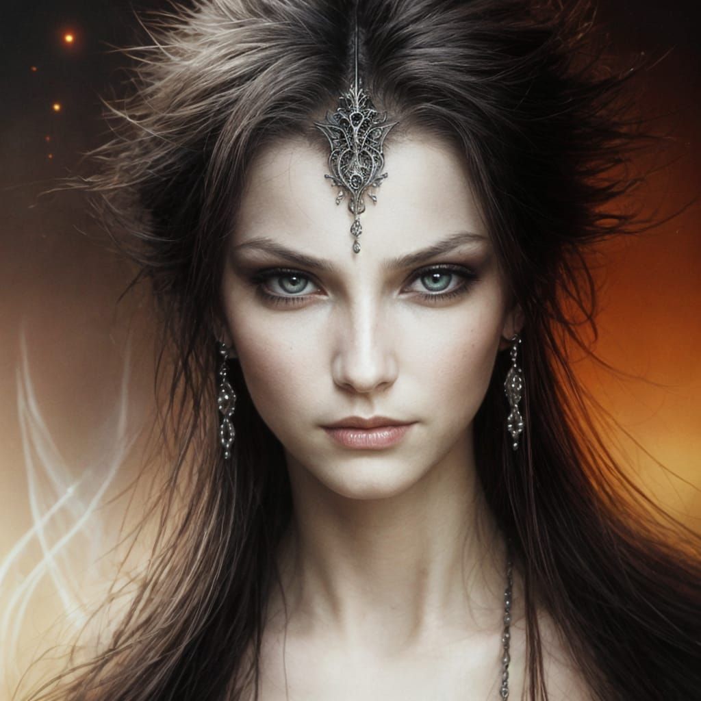 Lady. Remake - Dark Fantasy Goddess in Grimdark Portrait