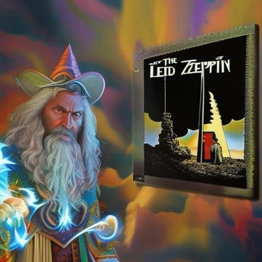 led Zeppelin 4th album. "The Hermit" drawing inside album cover. - AI ...