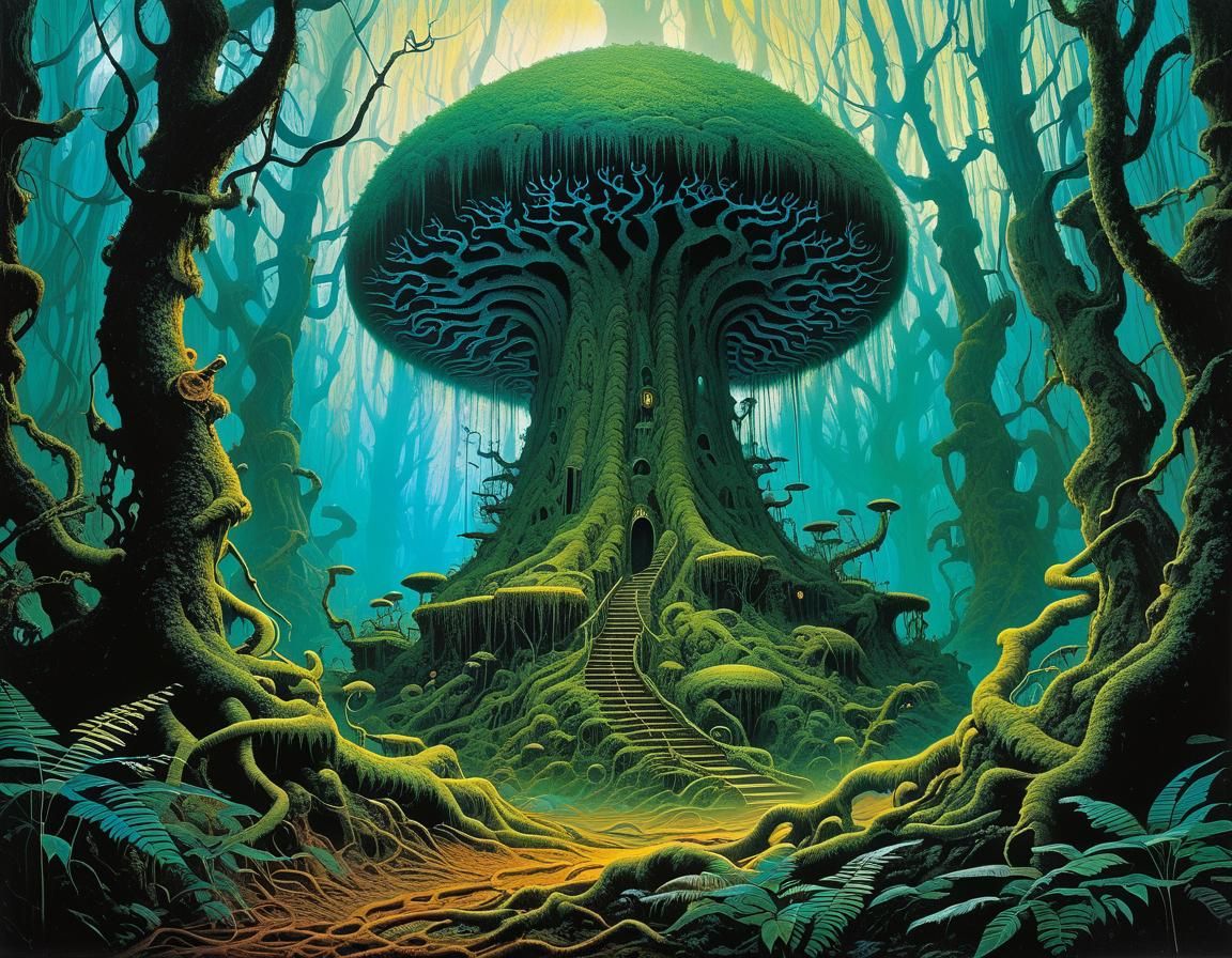 😱🕷️🐍🐀 Intricately detailed Eldritch forest, Greg Simkins, Clive Barker ...