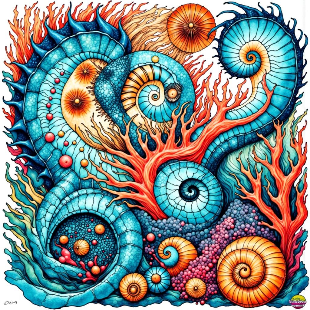 fiddlehead fern swirls, s... - AI Art