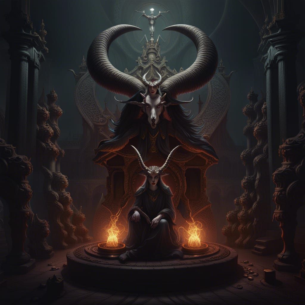 Baphomet occult summoning - AI Generated Artwork - NightCafe Creator