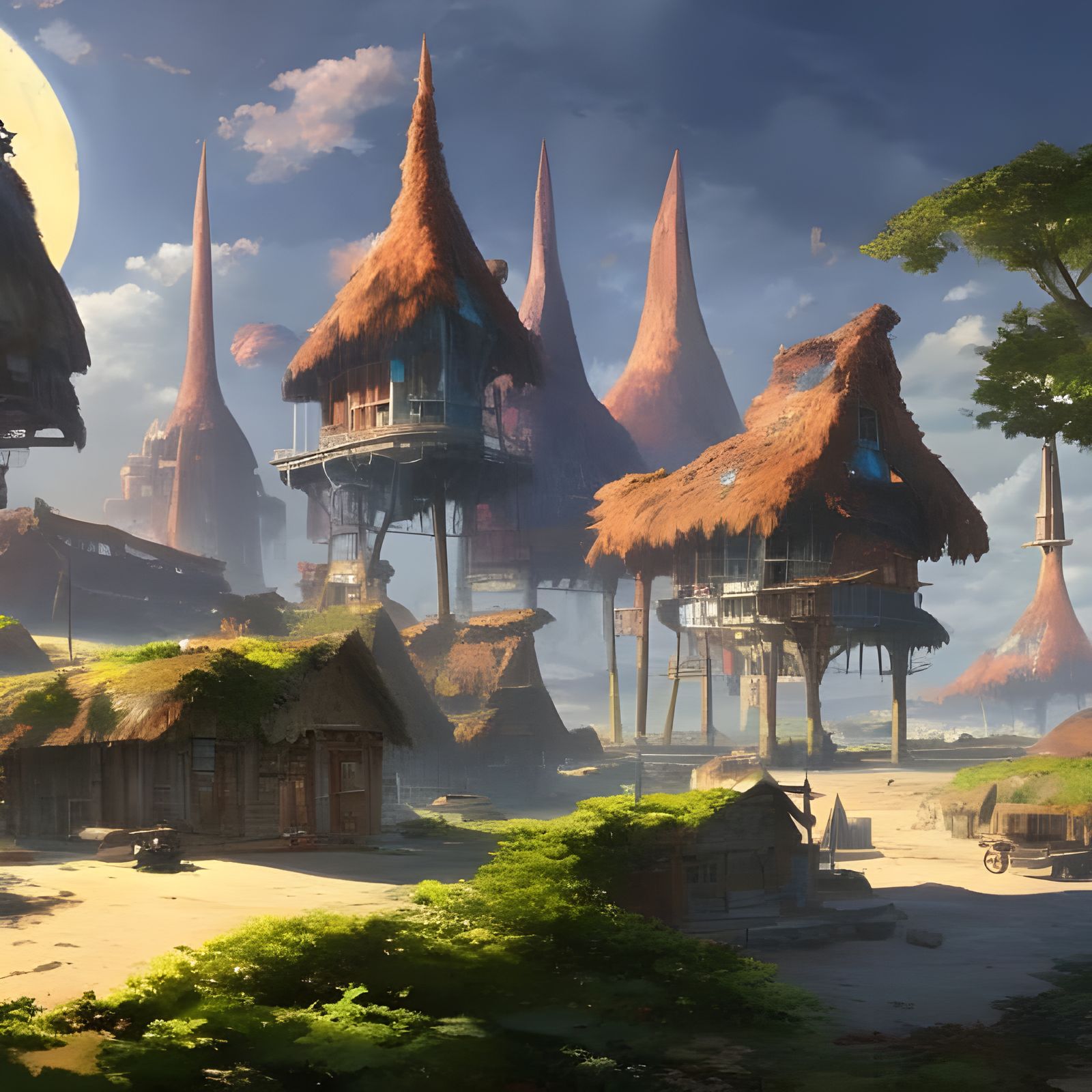 futuristic village - AI Generated Artwork - NightCafe Creator