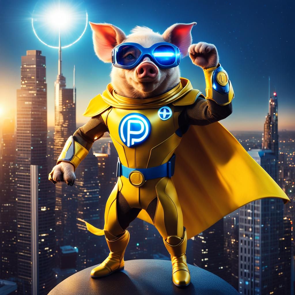 Introducing.... Power Pig! - AI Generated Artwork - NightCafe Creator