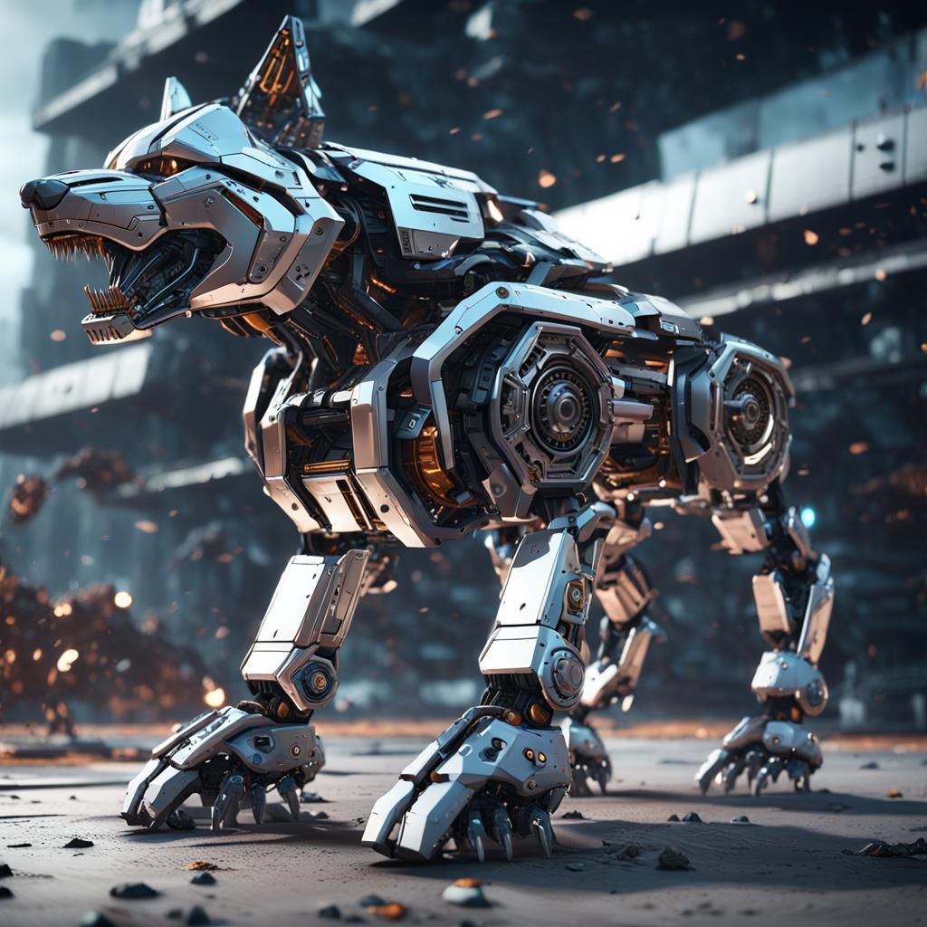 Robot Wolf - AI Generated Artwork - NightCafe Creator