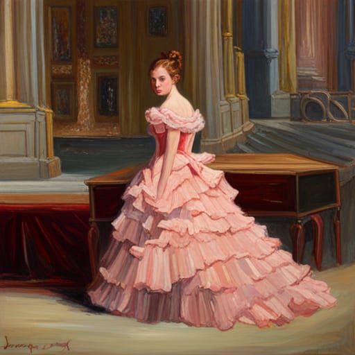 The ruffles ballgown - AI Generated Artwork - NightCafe Creator