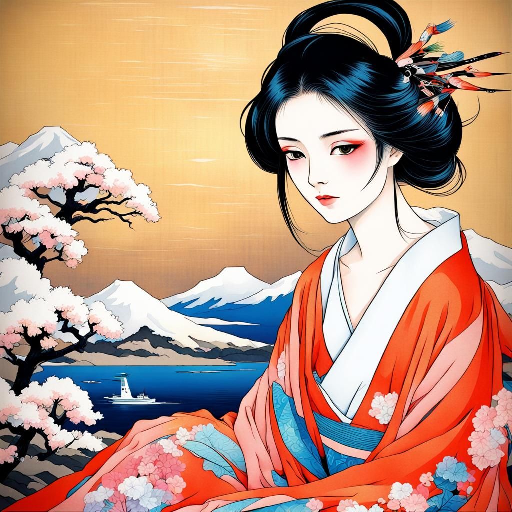 Most beautiful colorful japanese painting - AI Generated Artwork ...
