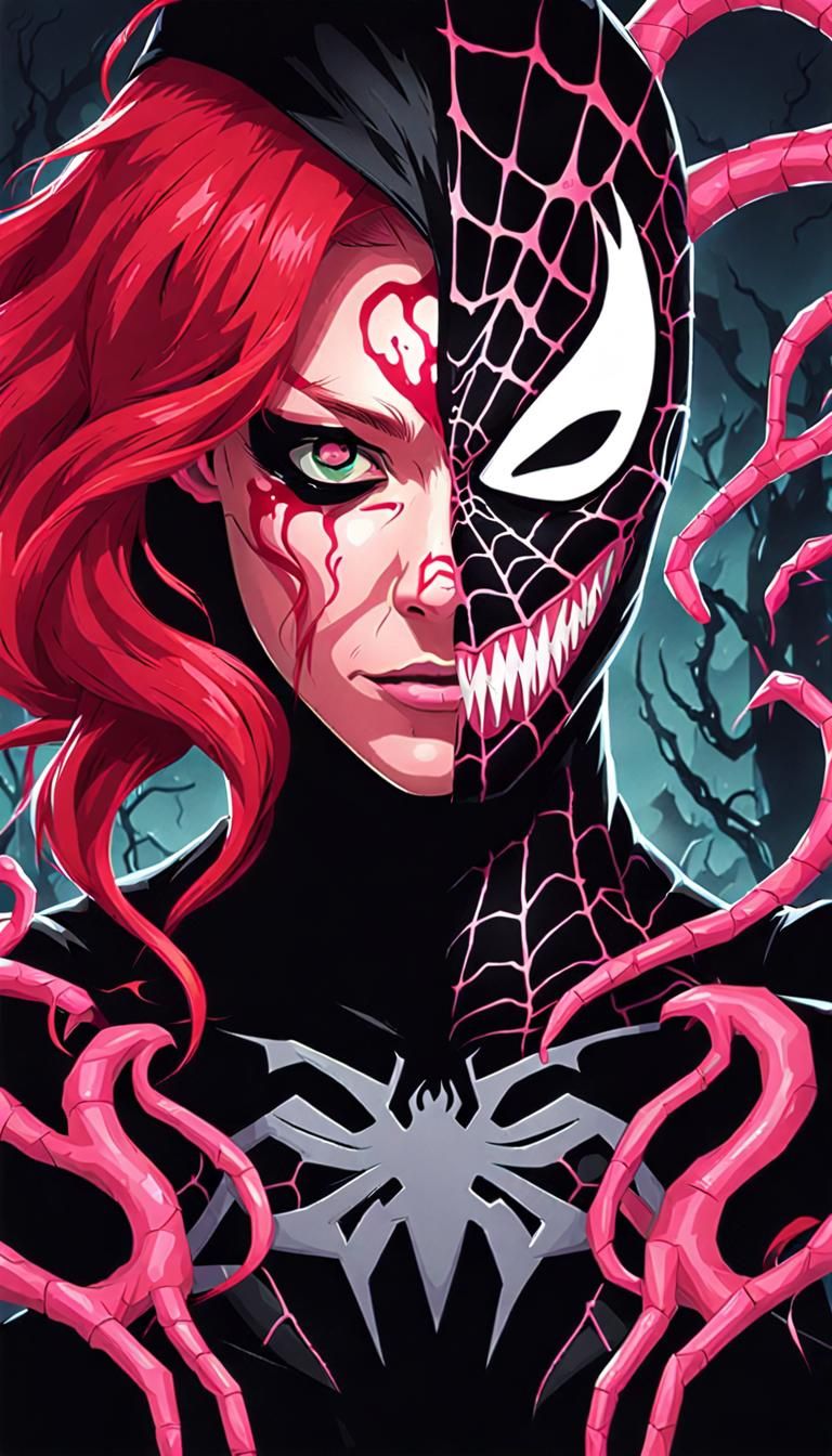 Venom Symbiote Girl - AI Generated Artwork - NightCafe Creator