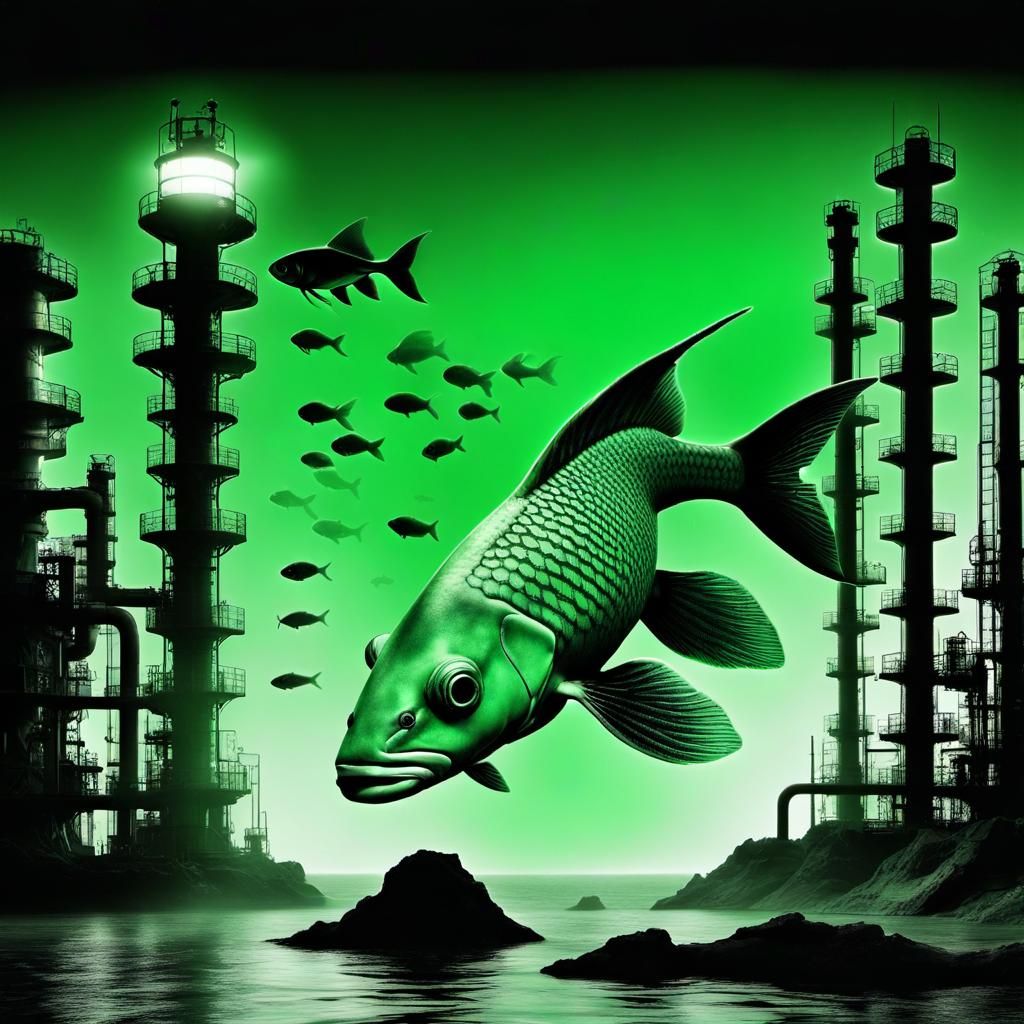 Deadly halogen fish - AI Generated Artwork - NightCafe Creator