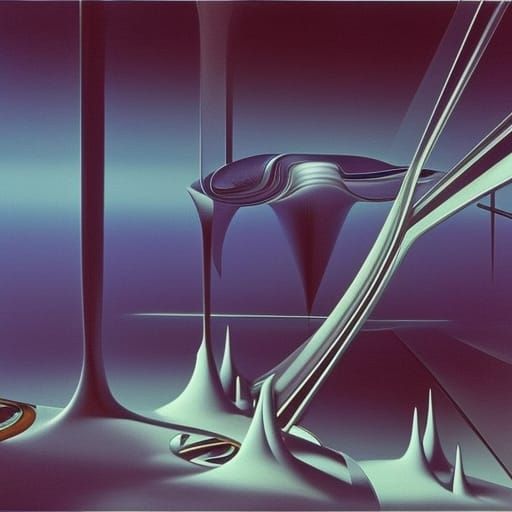 16k resolution, art by Syd Mead and Salvador Dali, line art, advanced ...