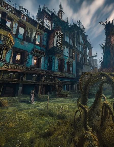 Lovecraftian liminal space, Surrealist, absurd, bizarre, eerie ...