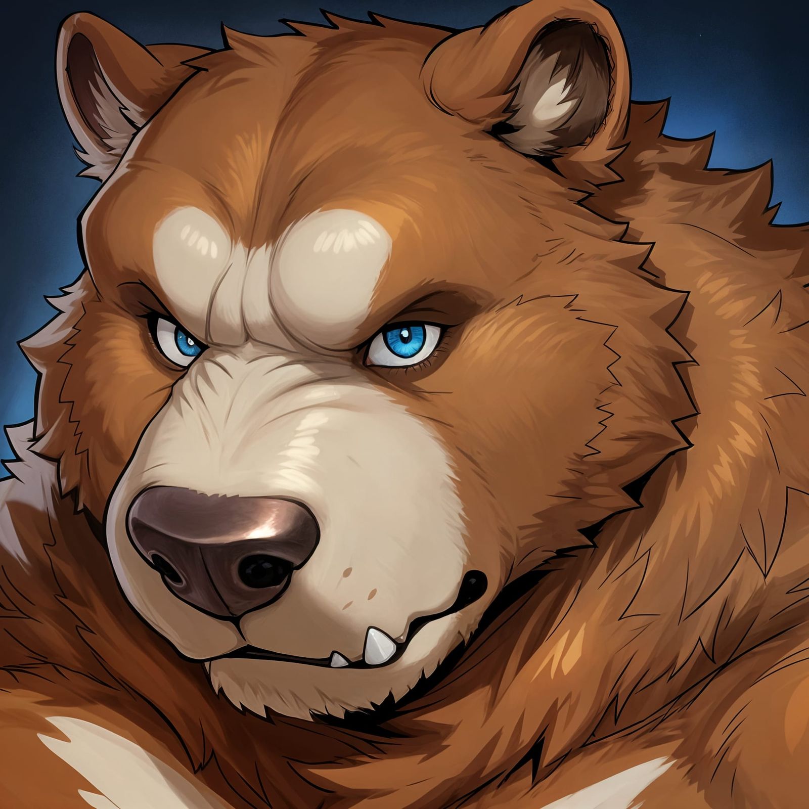 Mega-Obese Bear Portrait with Tired Expression - AI Art