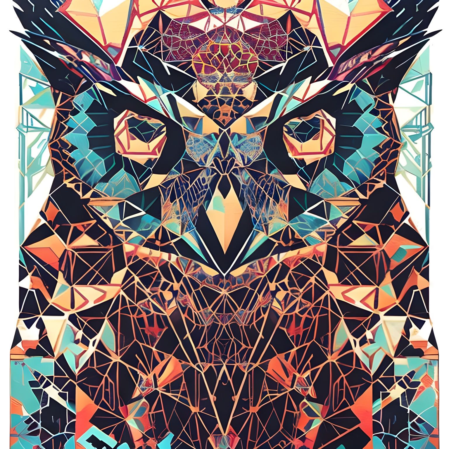 Abstract Geometric Owls - AI Generated Artwork - NightCafe Creator