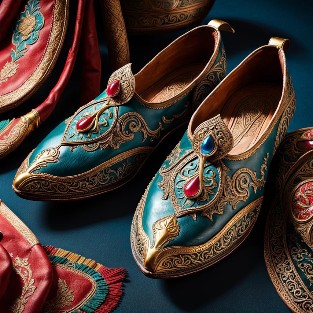 Vintage Arabian shoes - AI Generated Artwork - NightCafe Creator