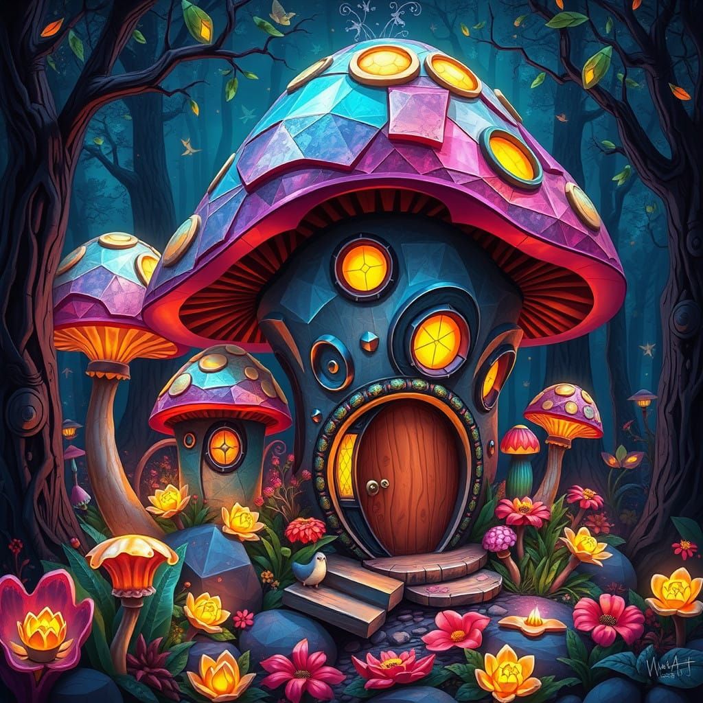 A fairy mushroom house - A Whimsical Fairy Mushroom House in...