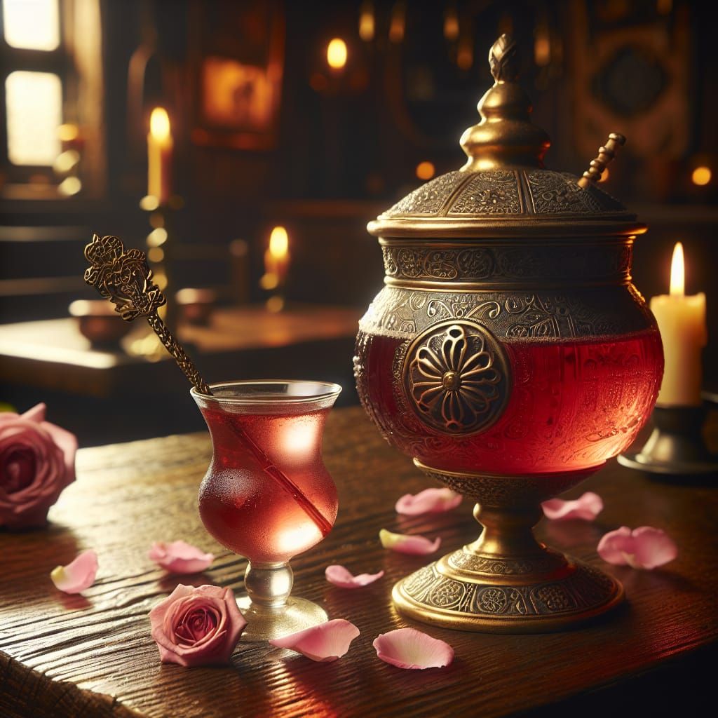 Persian rose drink, medieval drink - Medieval Rose Drink in ...