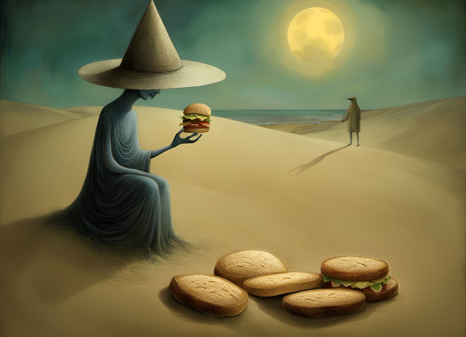 A sand-witch is eating a sandwich I - AI Generated Artwork - NightCafe ...