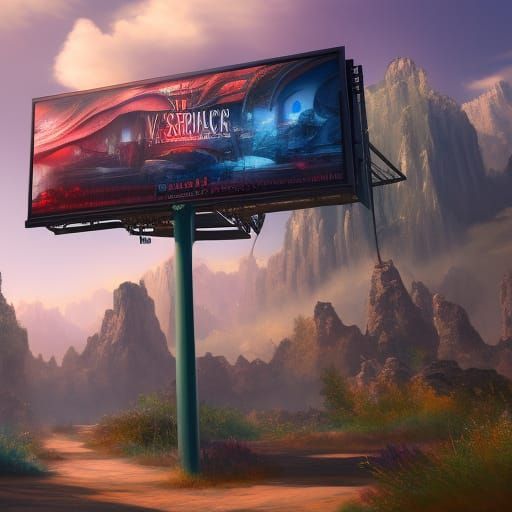 Billboards on street - AI Generated Artwork - NightCafe Creator
