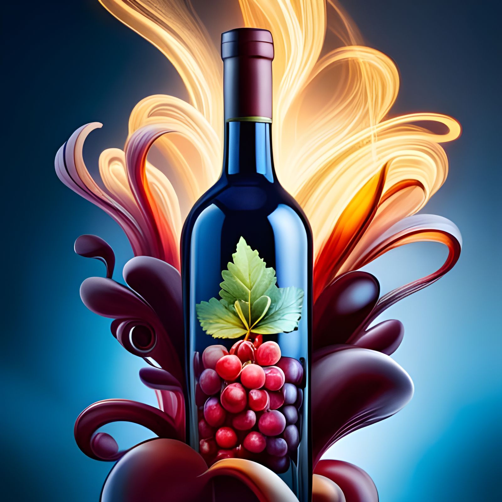 Beautiful wine bottle - AI Generated Artwork - NightCafe Creator