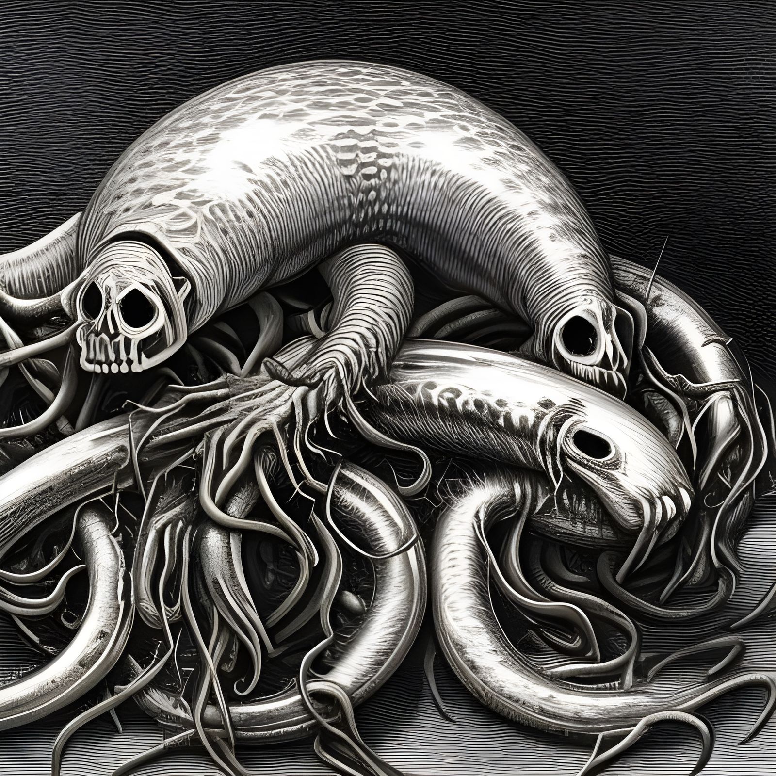 (2) Larval, slug-like monsters - AI Generated Artwork - NightCafe Creator