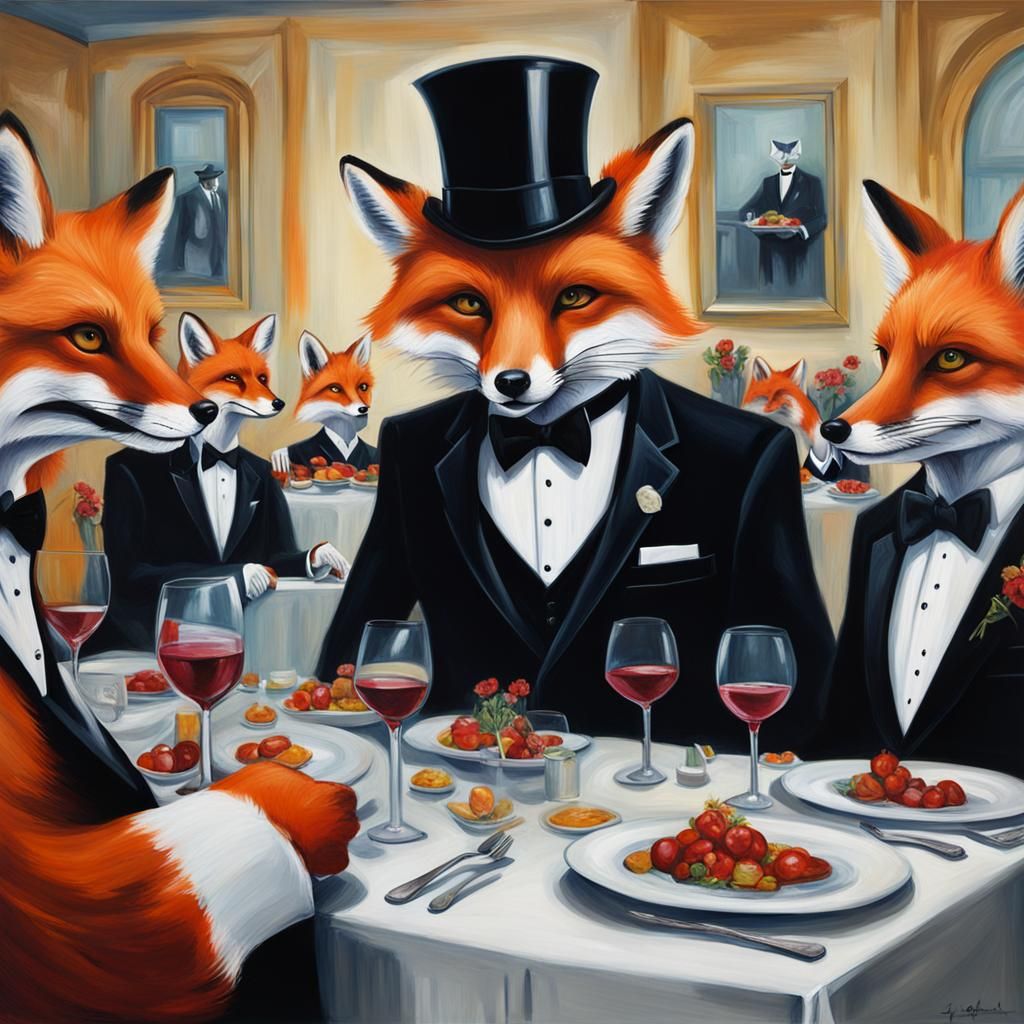 Foxy Dinner Ai Generated Artwork Nightcafe Creator