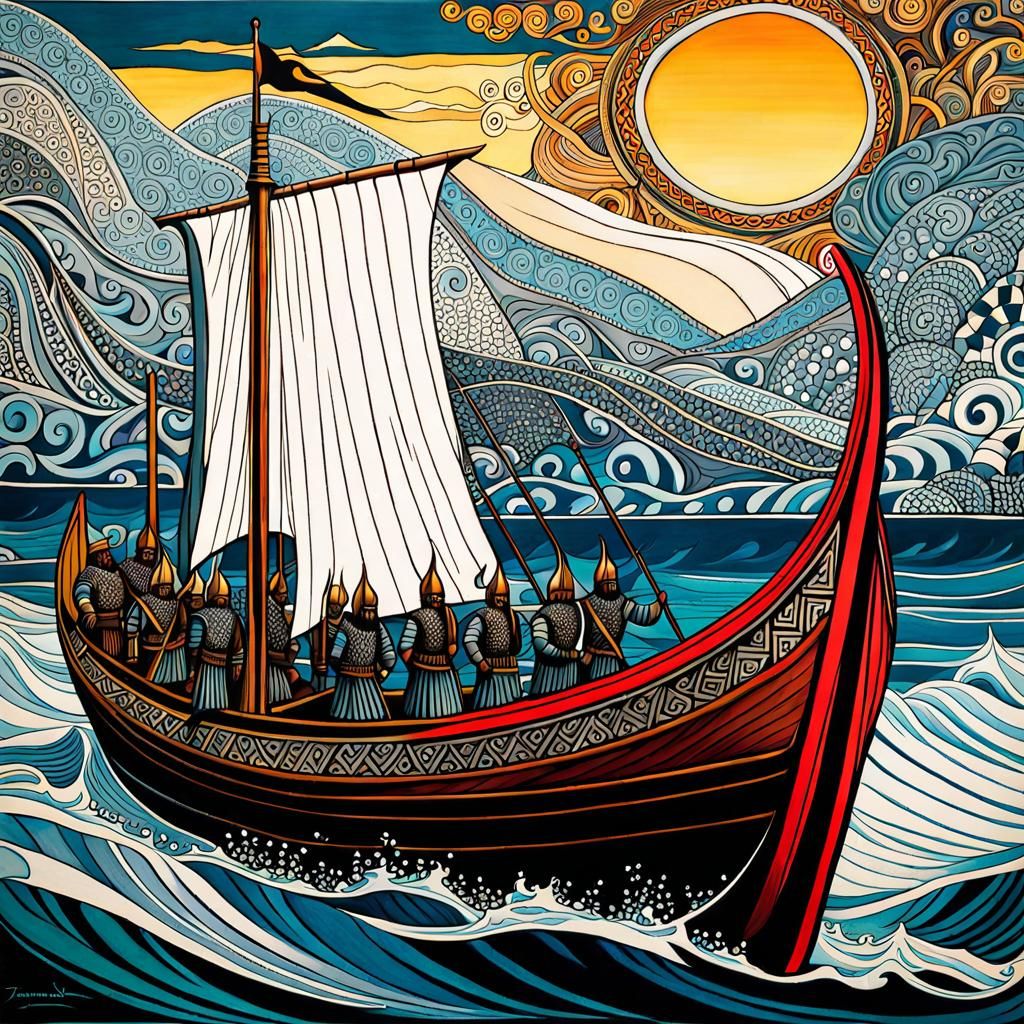 Viking Longboat - AI Generated Artwork - NightCafe Creator