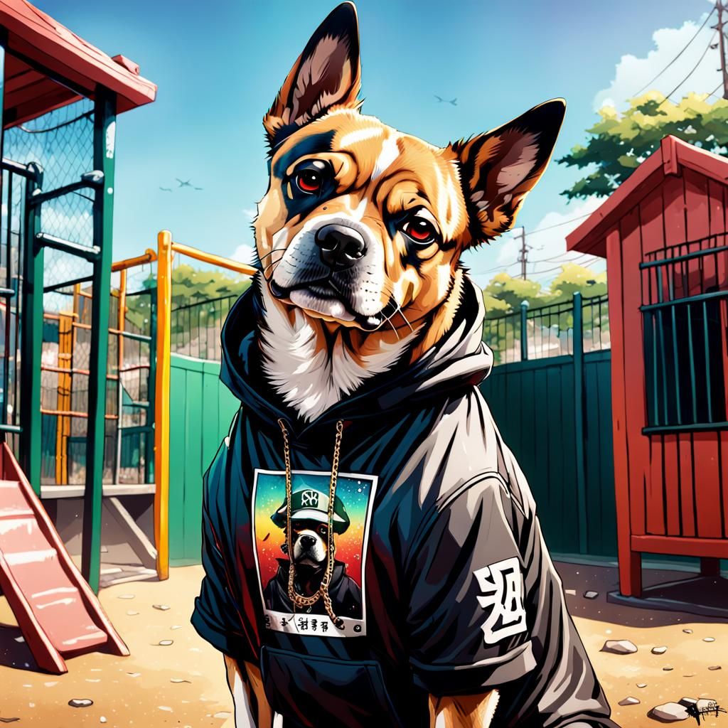 Gangsta Dog - AI Generated Artwork - NightCafe Creator
