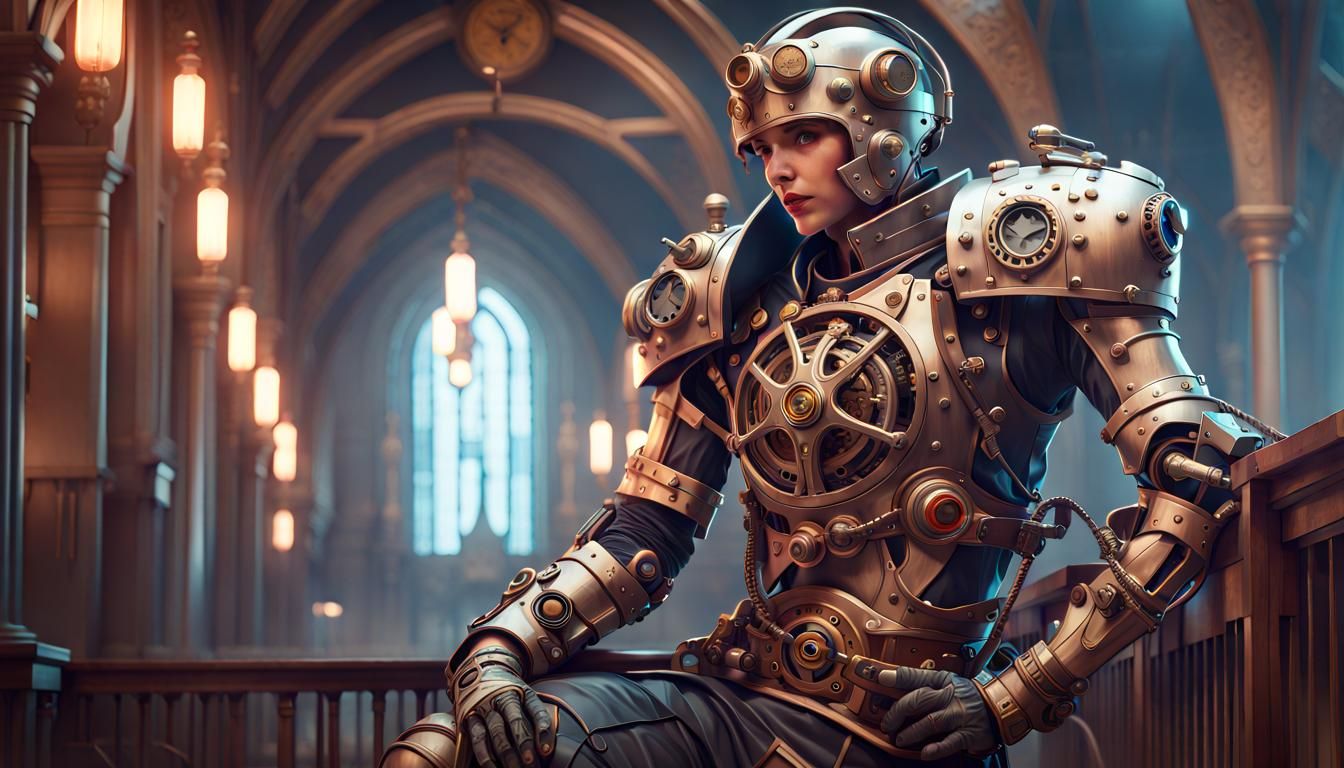 Steampunk knight - AI Generated Artwork - NightCafe Creator