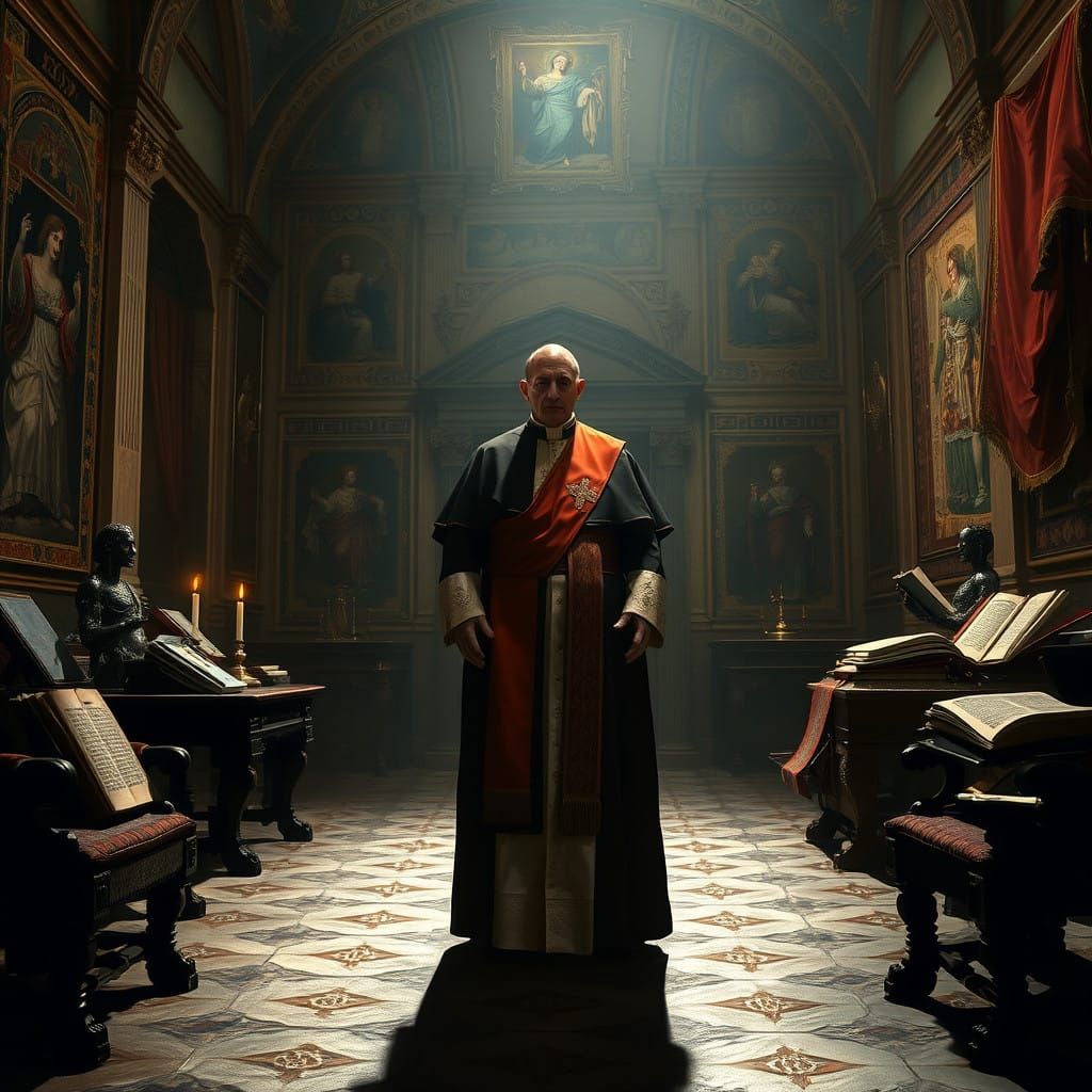 Solemn Vatican Chamber Reveal Supernatural Primacy... - AI Art