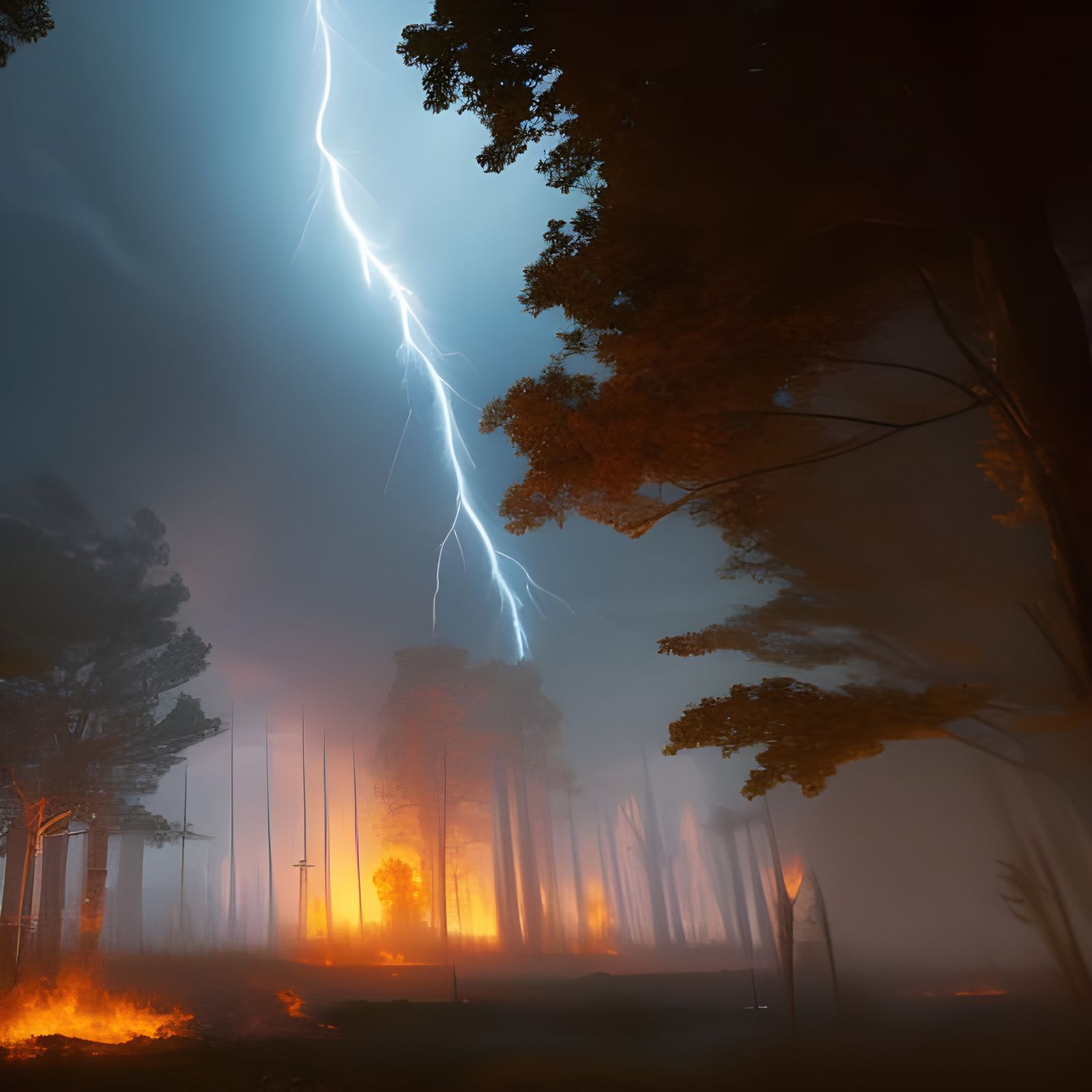 lightning and wildfire, 8k resolution concept art by Greg Rutkowski ...