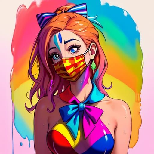 Surreal Woman Transformed into Clown with Hypnotic... - AI Art