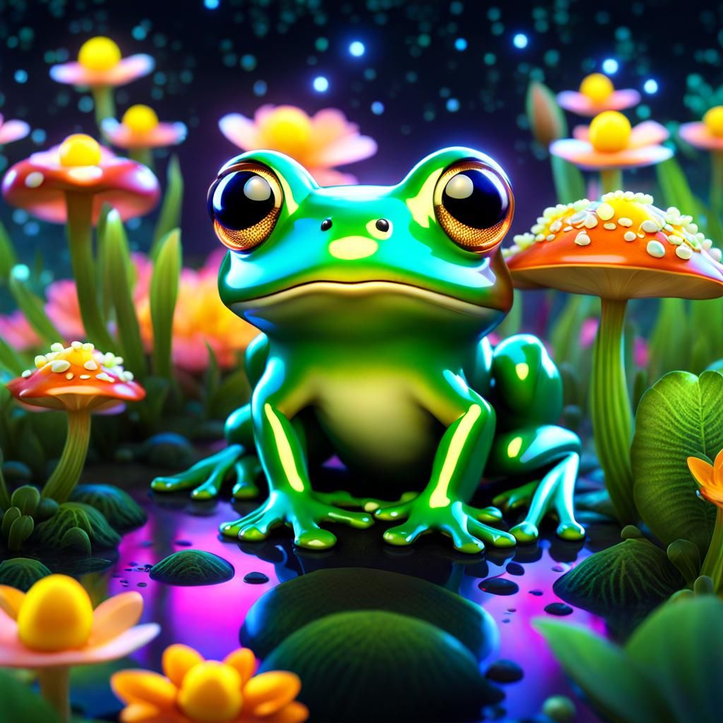 Shimmering frog - AI Generated Artwork - NightCafe Creator