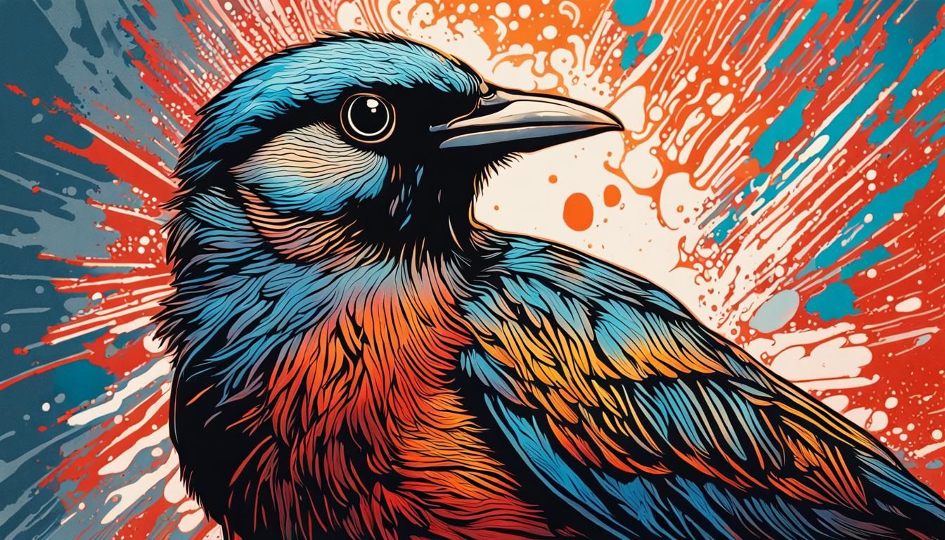 linoprint, art, bird - AI Generated Artwork - NightCafe Creator