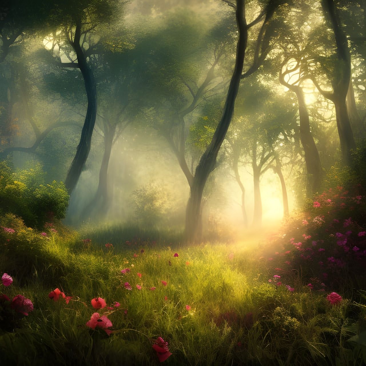 Subtle Sun Rays, Nature, & Flowers - AI Generated Artwork - NightCafe ...