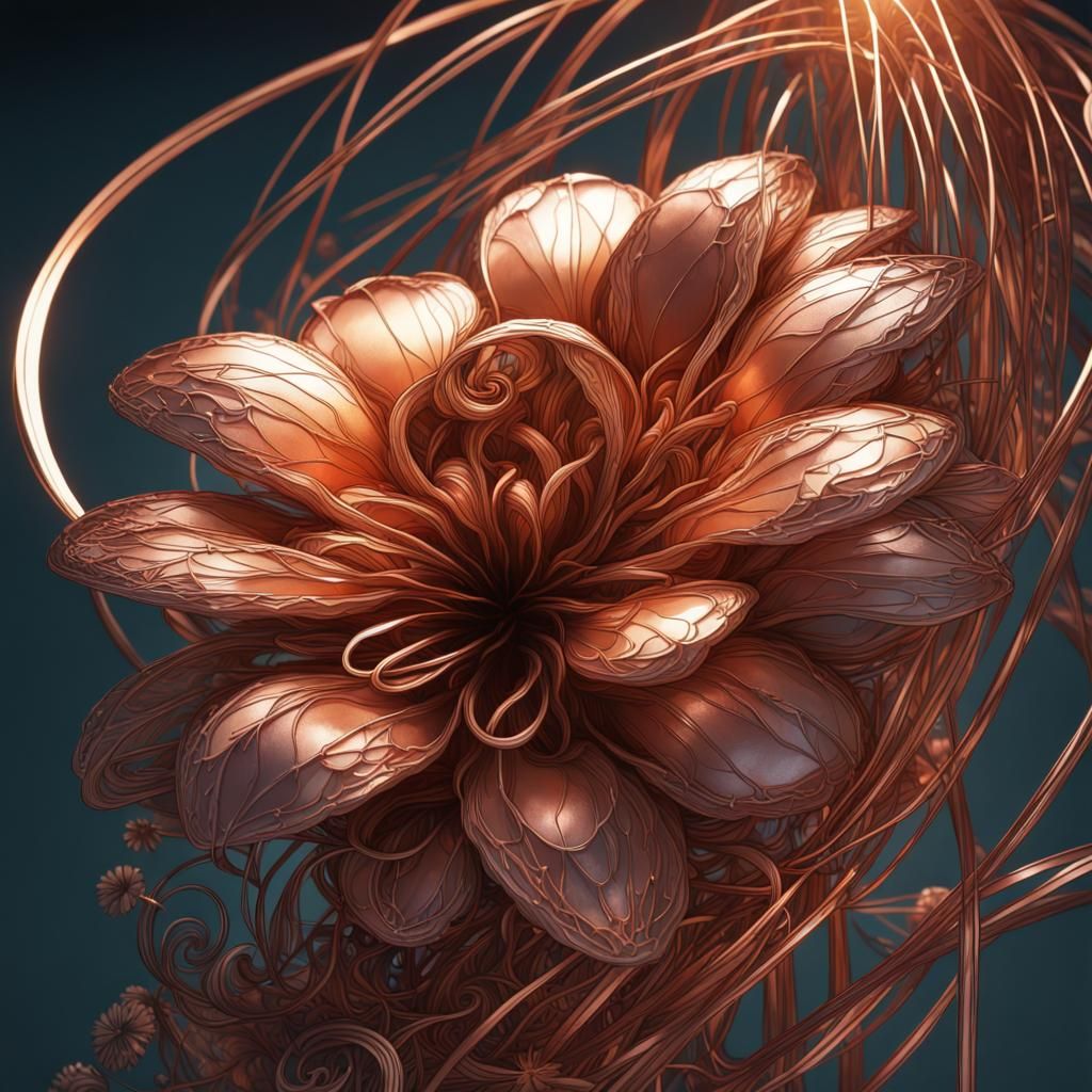 Bronze Blossom - AI Generated Artwork - NightCafe Creator