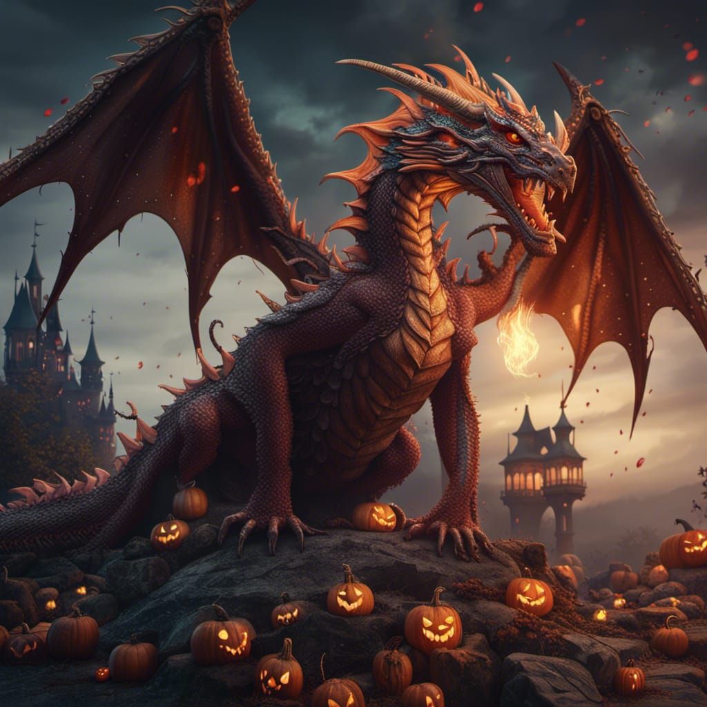 Halloween Dragon - AI Generated Artwork - NightCafe Creator