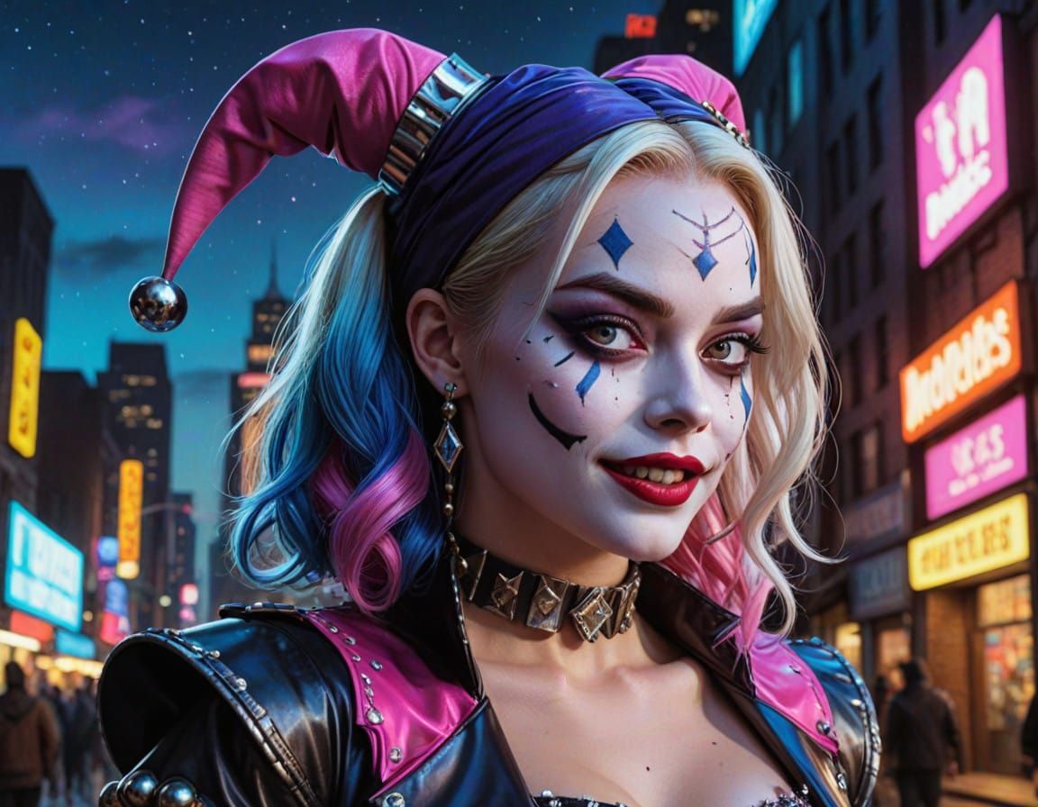 Chaos and Color: Harley Quinn's Court Jester Spectacle