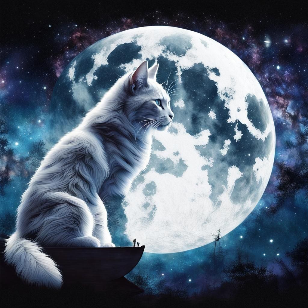Moon Sky Cat - AI Generated Artwork - NightCafe Creator