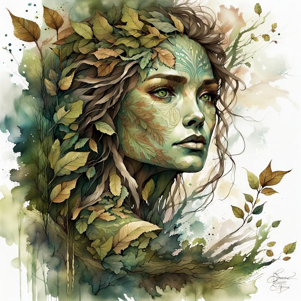 Dryad Portrait - AI Generated Artwork - NightCafe Creator