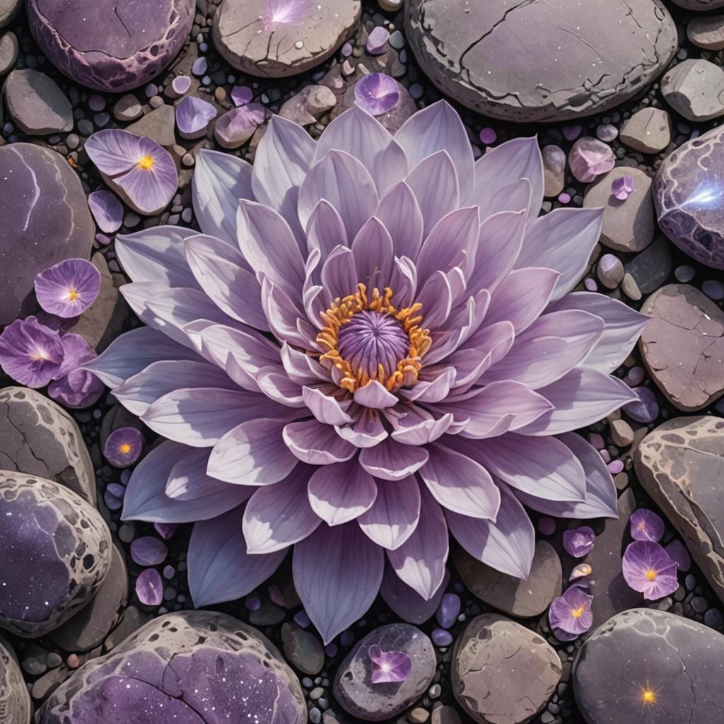 flower between rocks - AI Generated Artwork - NightCafe Creator
