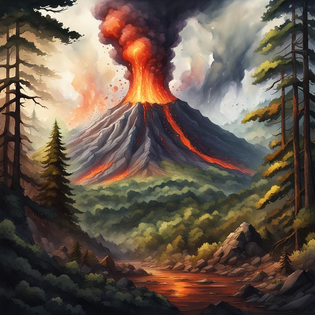 Dramatic eruption - AI Generated Artwork - NightCafe Creator