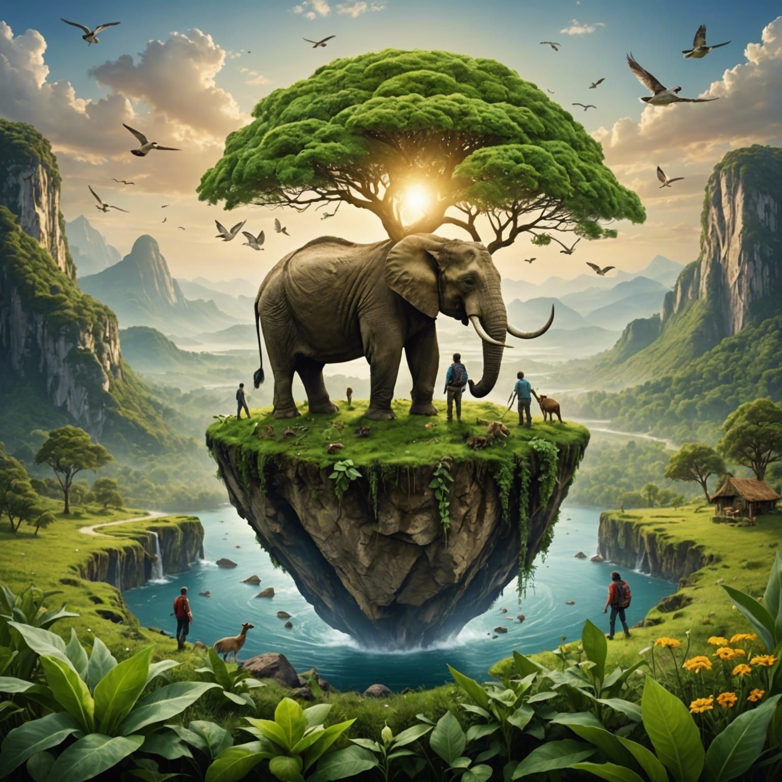 Thought-provoking scene that depict the delicate balance between ...