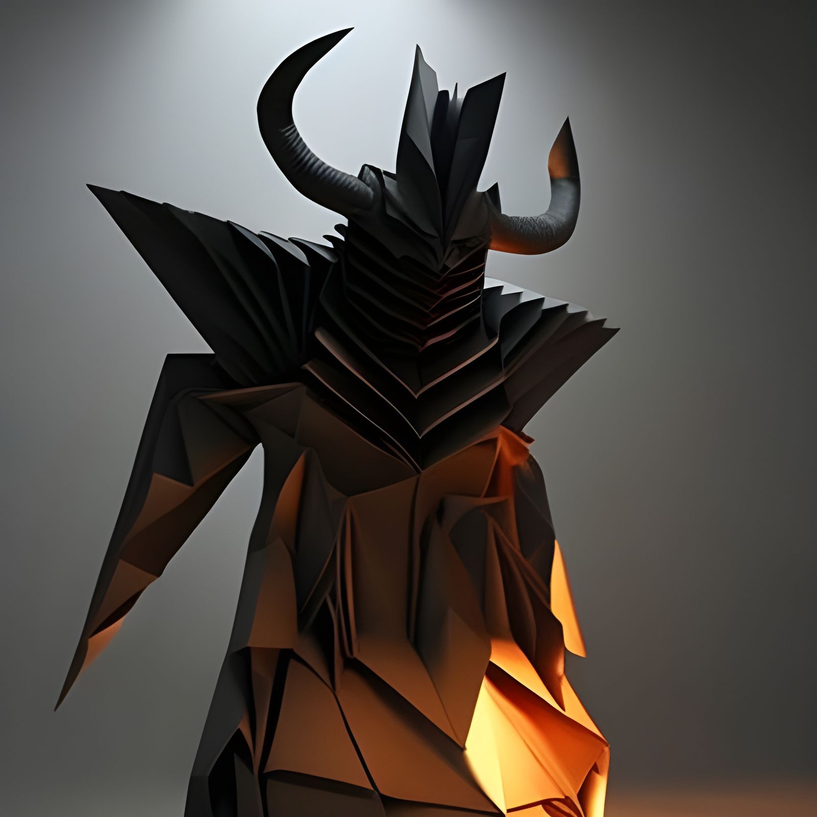 Origami Demon Sculpture: Mazalux - AI Generated Artwork - NightCafe Creator