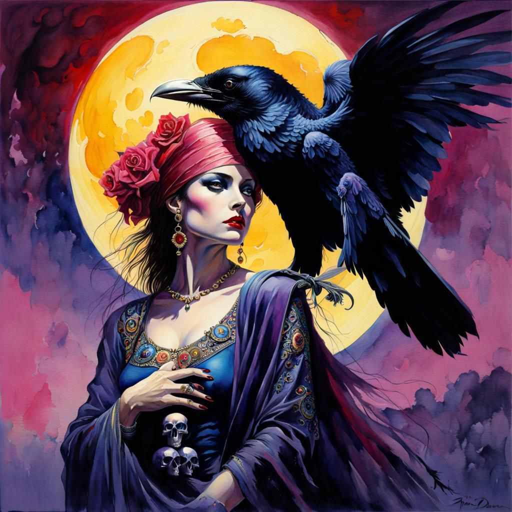 Raven Woman - AI Generated Artwork - NightCafe Creator